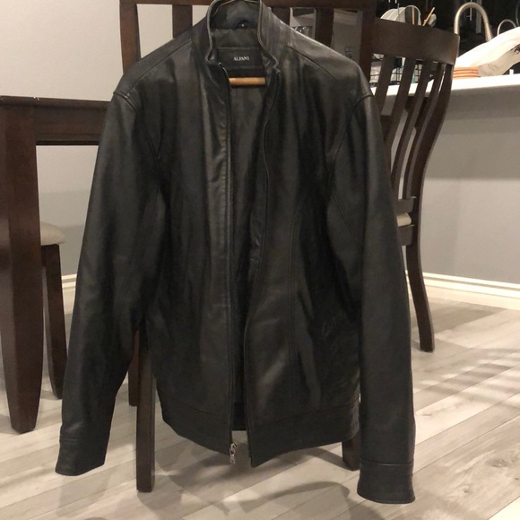 Alfani | Jackets & Coats | Vintage Alfani Black Leather Jacket Mens ...